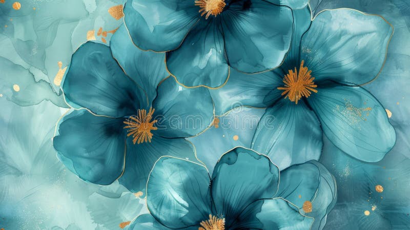 A Beautiful Teal Floral Seamless Pattern that is Both Artistic and ...