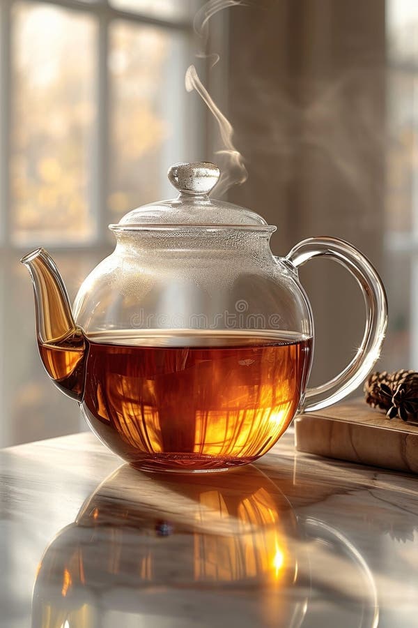 A Beautiful Teapot Stands on the Table in the Interior. Making Tea ...