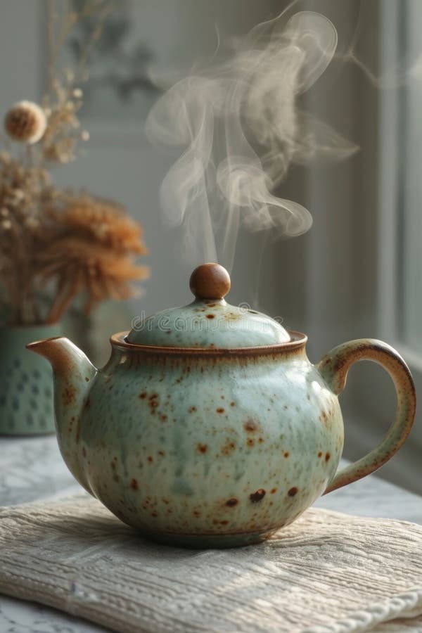 A Beautiful Teapot Stands on the Table in the Interior. Making Tea ...