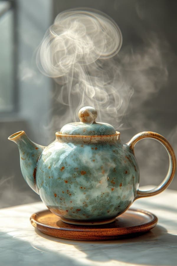 A Beautiful Teapot Stands on the Table in the Interior. Making Tea ...