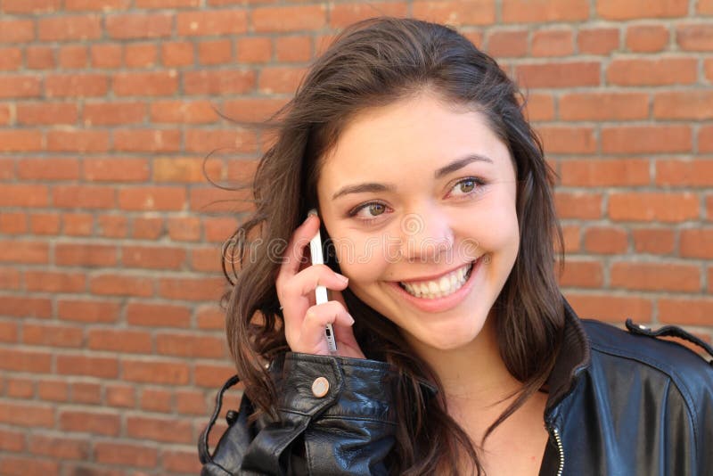 Beautiful Teenager Calling by Phone Outside Stock Photo - Image of ...