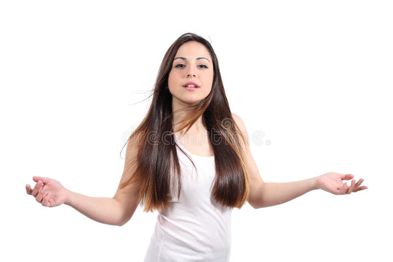 Pretty Teenager Girl Making Stop Gesture with Her Hand Stock Image ... Pretty Teenager Girl Making Stop Gesture with Her Hand Stock Image ...