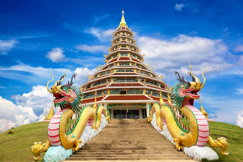 Beautiful Temple on Blue Sky Background Stock Photo - Image of historic ...