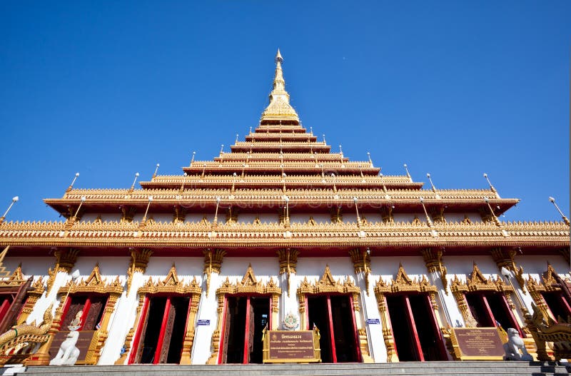 Beautiful Temple on Blue Sky Background Stock Image - Image of blue ...