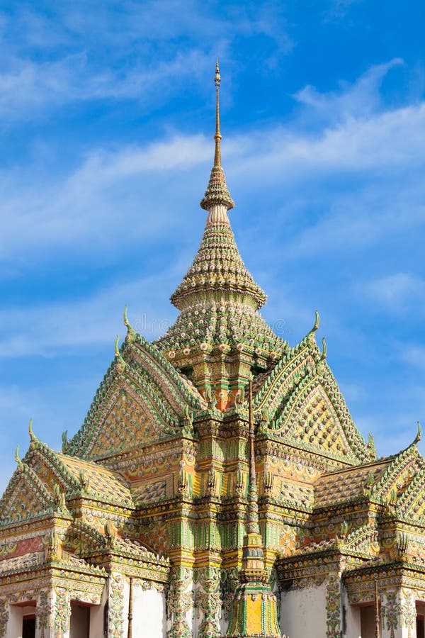 The Beautiful Temple Roof Which Made from Ancient Mosaic Stock Image ...