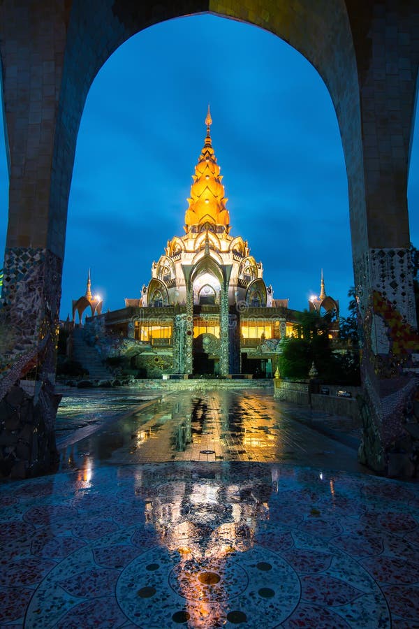 Beautiful Temple at the Bank of Wetland with Its Mirror Image Stock ...