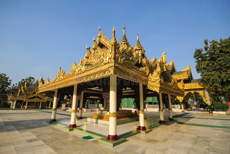 Beautiful Temple at Yangon, Myanmar. Stock Photo - Image of landmark ...