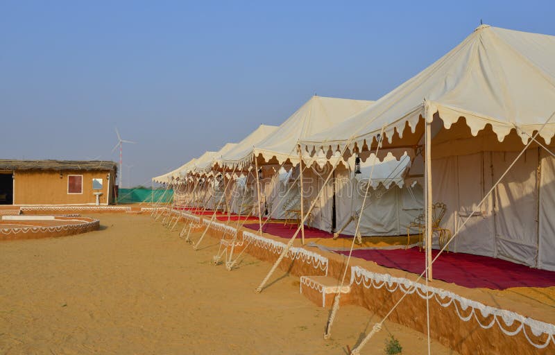 Beautiful Tent Camp in the Thar Desert Stock Image - Image of asian ...
