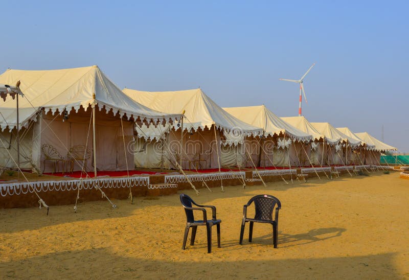 Beautiful Tent Camp in the Thar Desert Stock Image - Image of ...