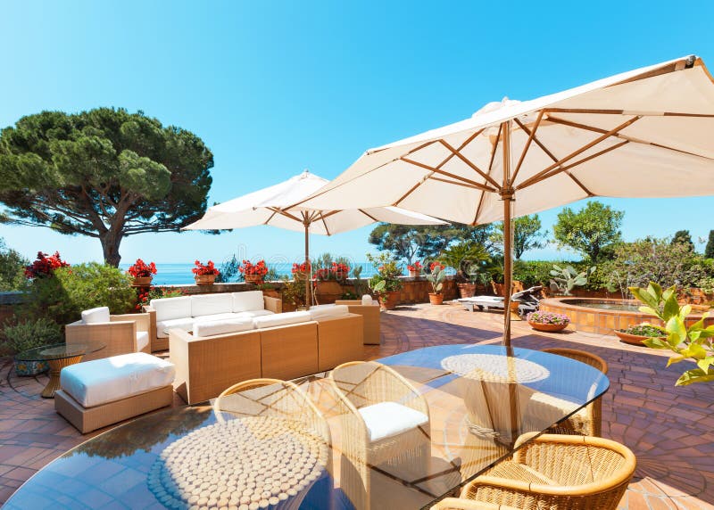 Beautiful terrace stock image. Image of living, luxury - 43327707