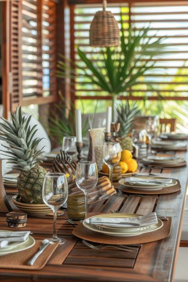 A Beautiful Terrace for Relaxing with a Dining Table and Chairs. Design ...