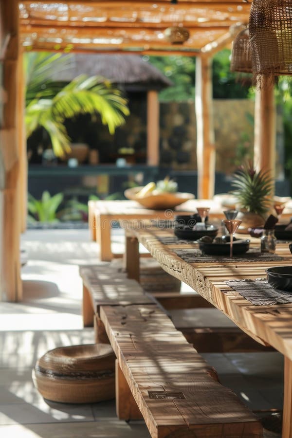 A Beautiful Terrace for Relaxing with a Dining Table and Chairs. Design ...