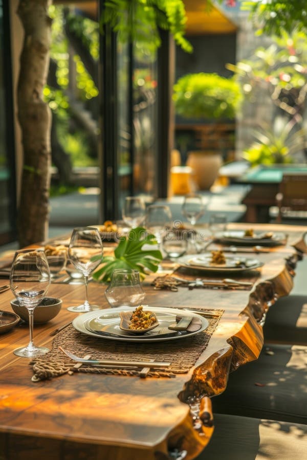 A Beautiful Terrace for Relaxing with a Dining Table and Chairs. Design ...