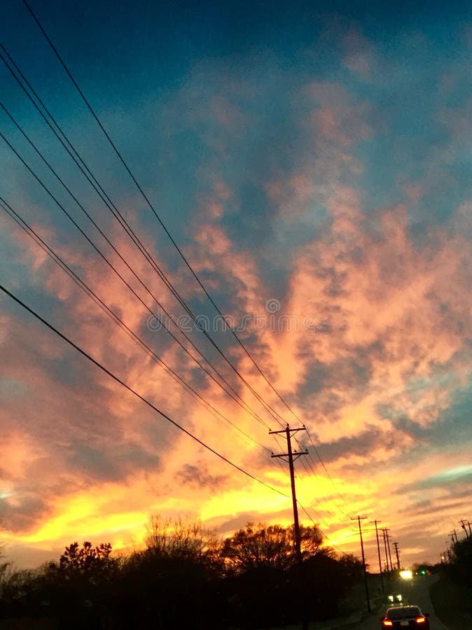 Beautiful Texas Spring Sunset Over a Lake Stock Image - Image of lake ...
