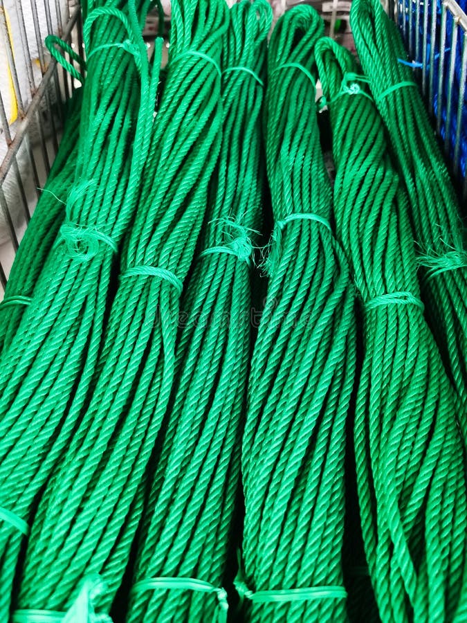 Beautiful Texture Green Rope Pile Closeup Stock Photo - Image of navy ...