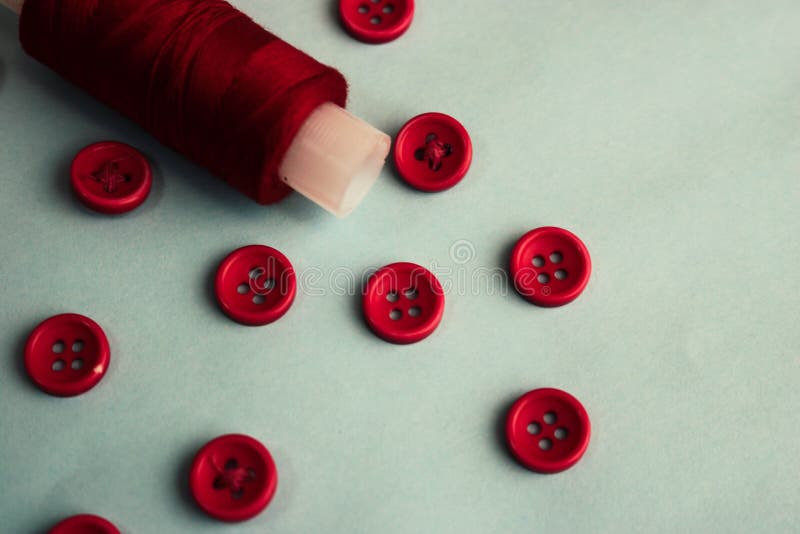 Beautiful Texture with Lots of Round Red Buttons for Sewing, Needlework ...