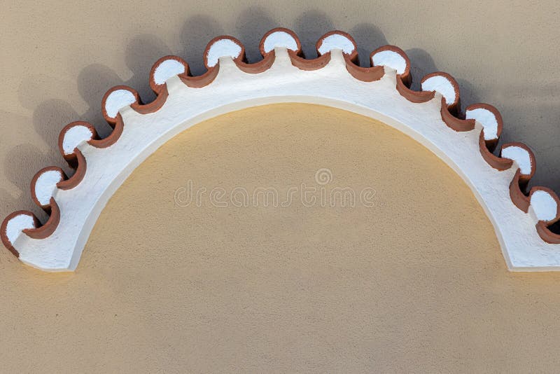 A Beautiful Texture of an Old Orange Wall with Arch Design Element ...