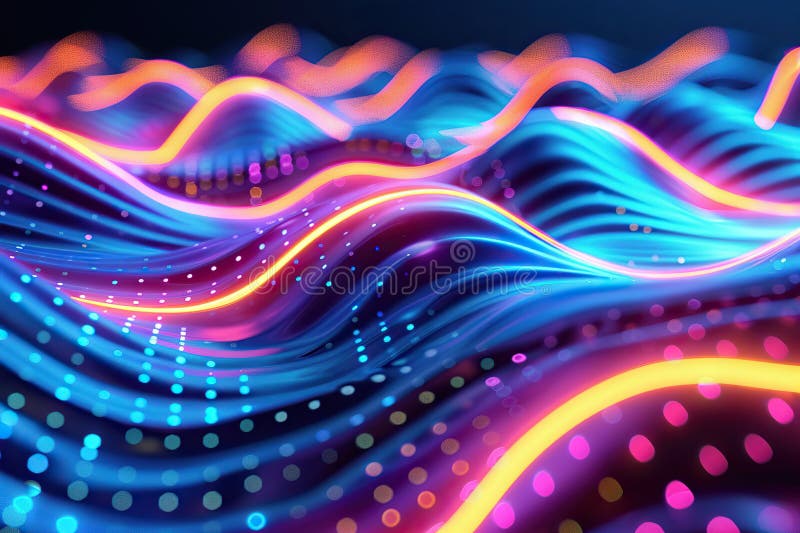 Beautiful Texture Surface Neon Wave, Design Natural Abstract Background ...