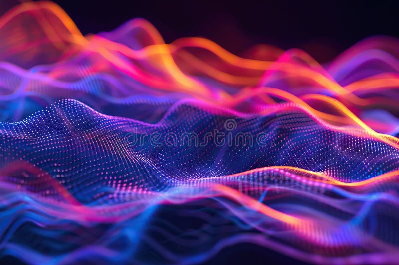 Beautiful Texture Surface Neon Wave, Design Natural Abstract Background ...