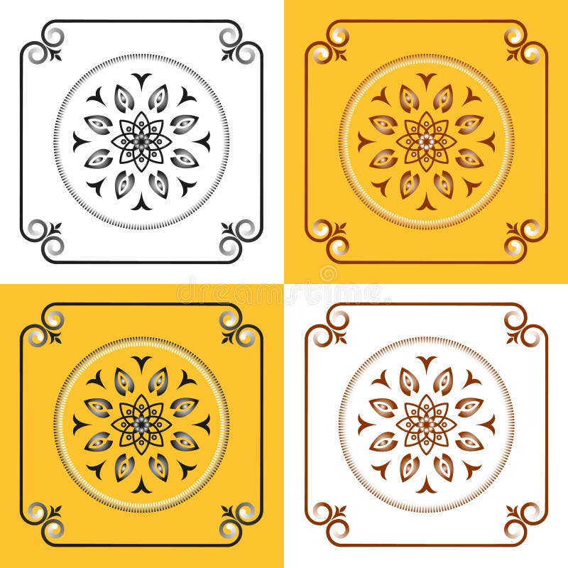 Beautiful Texture Tile with Lotus Pattern in Two Color Tones Stock ...