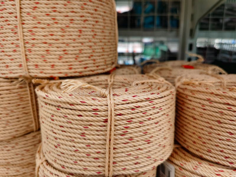 Beautiful Texture Yellow Rope Pile Closeup Stock Image - Image of ...