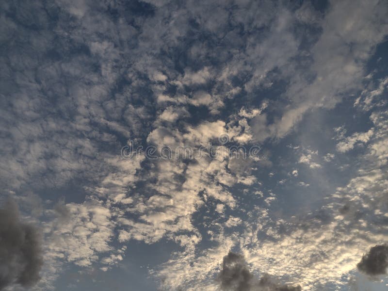 Beautiful Textured Snowy Clouds on the Sky Stock Photo - Image of ...