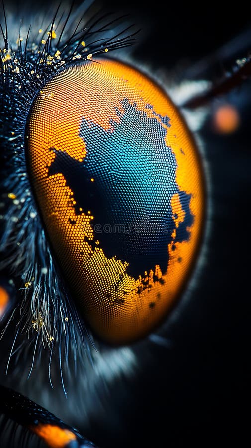 Super Macro Photography of Fly-face Eyes and Vibrant Skin Texture Stock ...