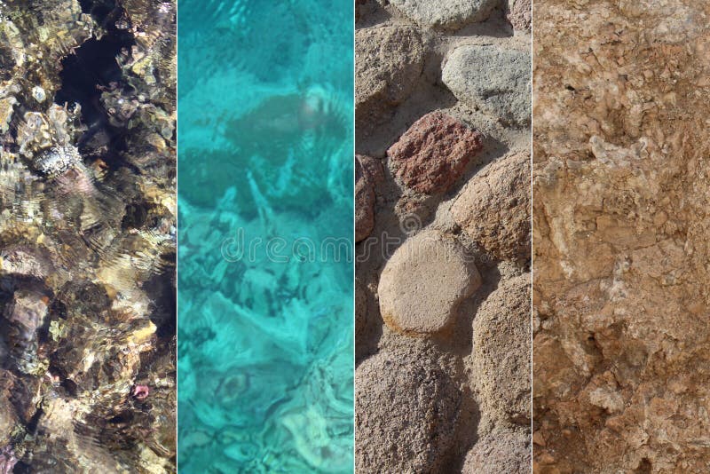 Beautiful Textures of Nature, Collage Water and Stone Stock Image ...