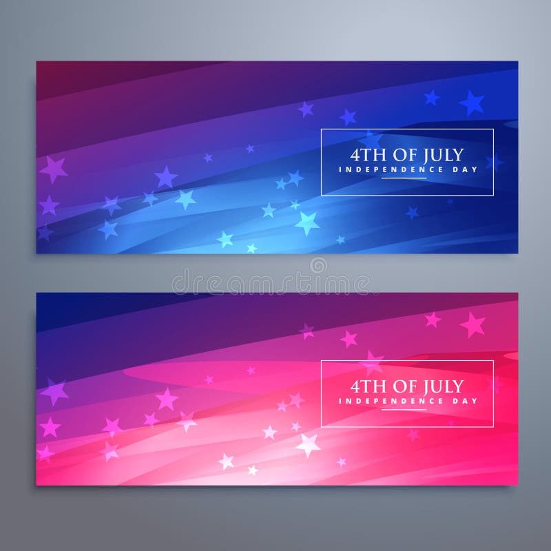 Beautiful 4th of July American Banners and Headers Stock Vector ...