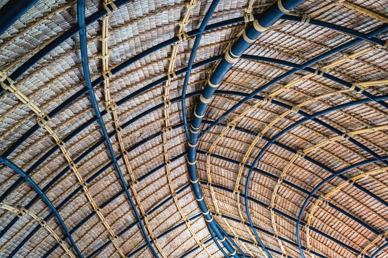 Beautiful Thatched Roof Surface Detail of Mixed Materials Pattern ...