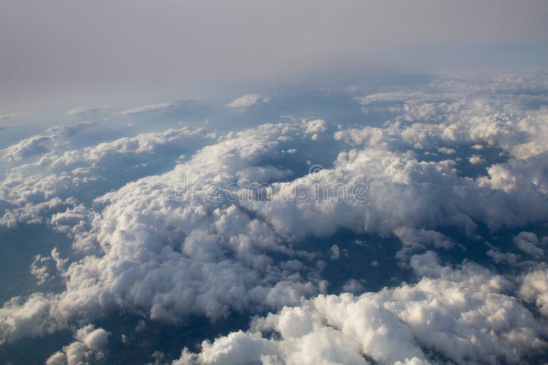 Beautiful Thick Clouds in the Sky from the Height of the Plane Stock Image - Image of background ...