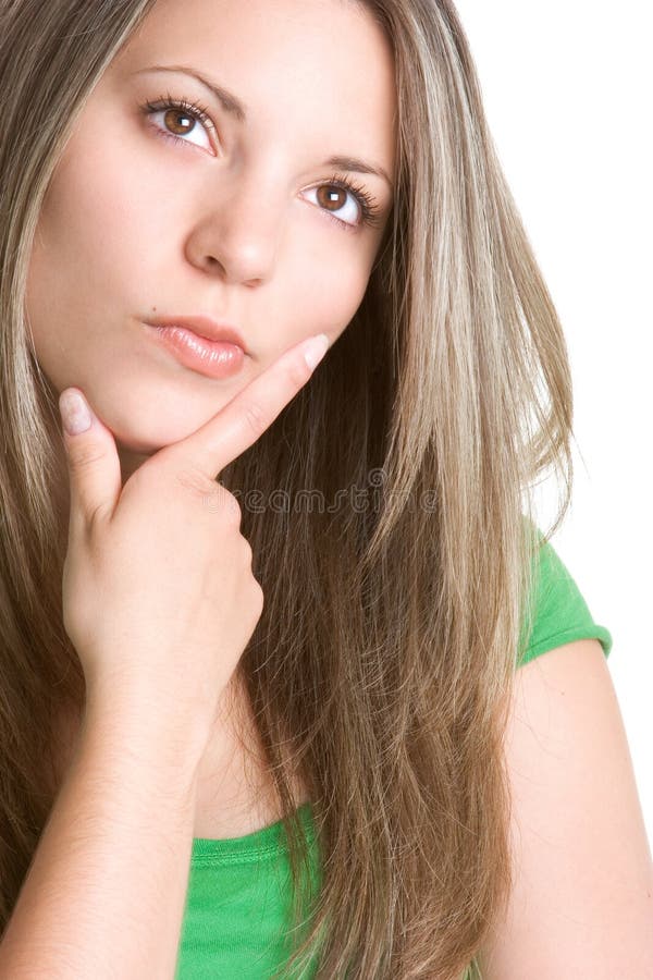 Beautiful Thinking Woman stock photo. Image of youth, young - 2204666