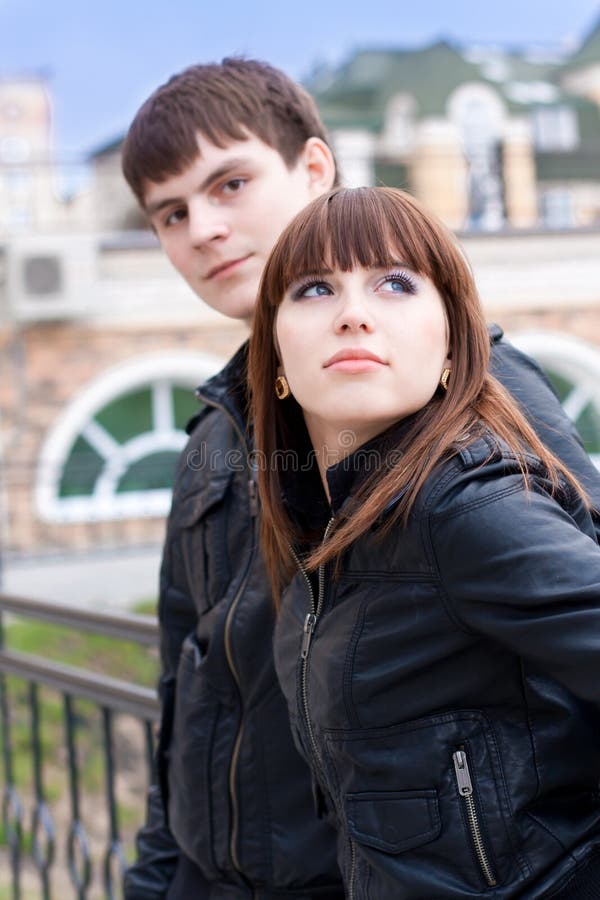 Beautiful Thoughtful Couple Stock Image - Image of expressing, leather ...