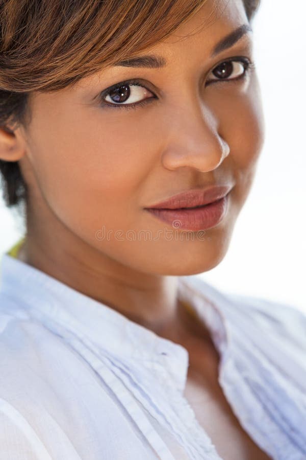Beautiful Mixed Race Woman Smiling Stock Image - Image of smiling, girl ...