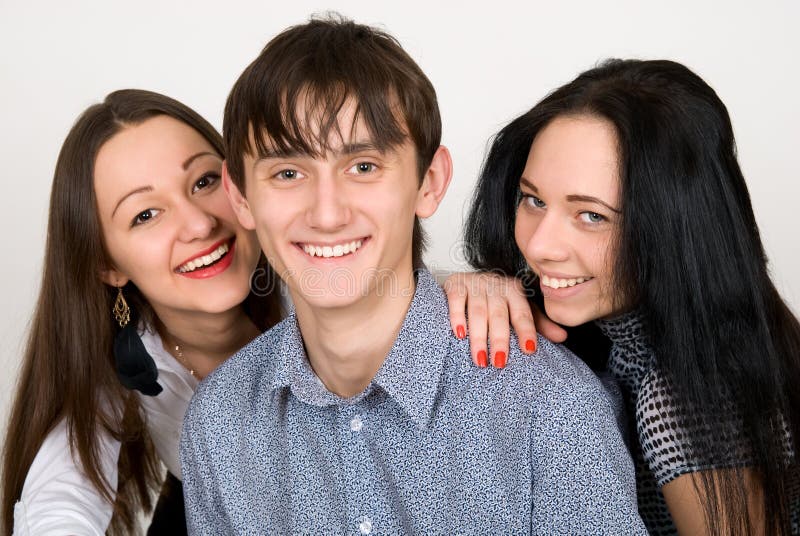 Beautiful three friends stock image. Image of together - 22778261