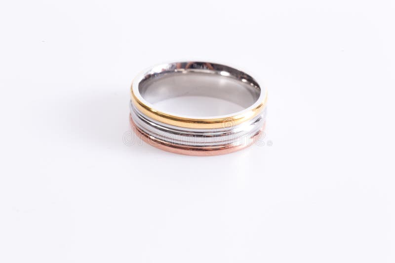 Beautiful Three-tone Ring Gold Copper Silver Three in One Ring on the ...