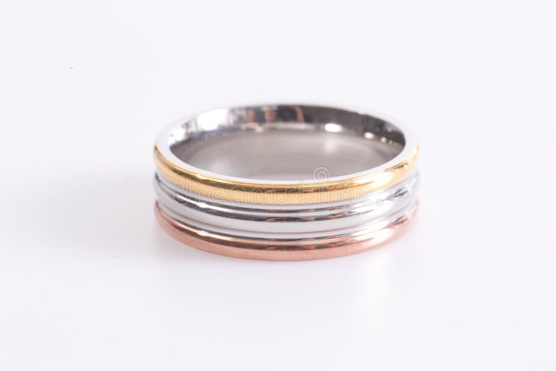 Beautiful Three-tone Ring Gold Copper Silver Three in One Ring on the ...