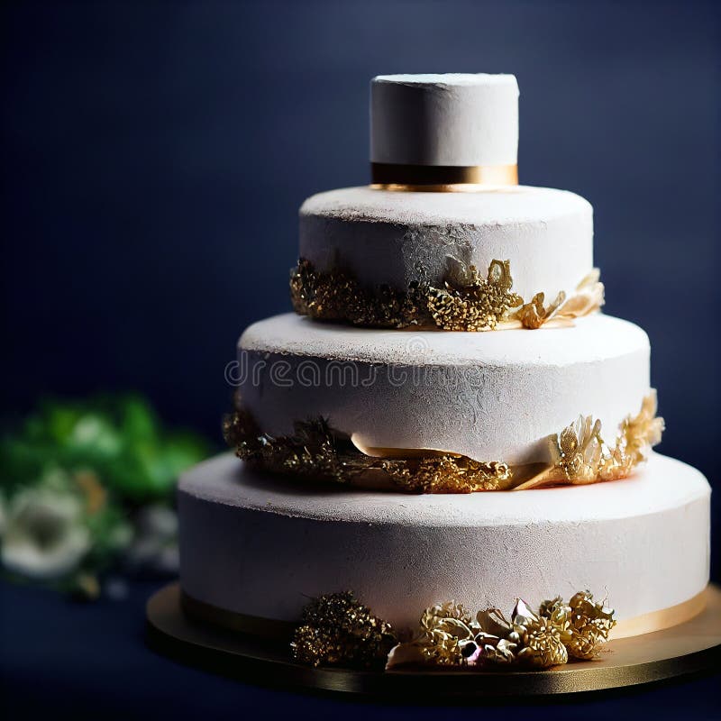 Beautiful Tiered Wedding Cake Stock Illustration - Illustration of ...