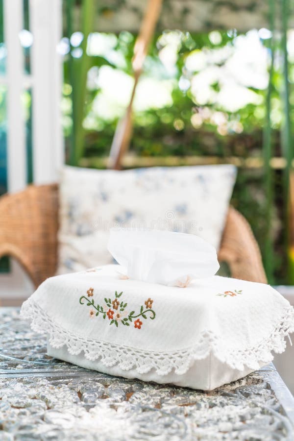 Tissue box on table stock photo. Image of white, decoration - 113695816