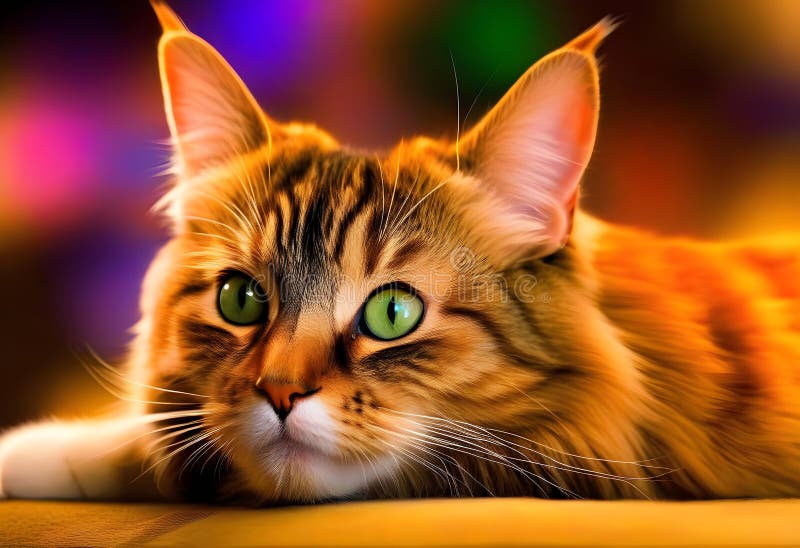 Beautiful Toby Pet Cat Profile Image Stock Illustration - Illustration ...