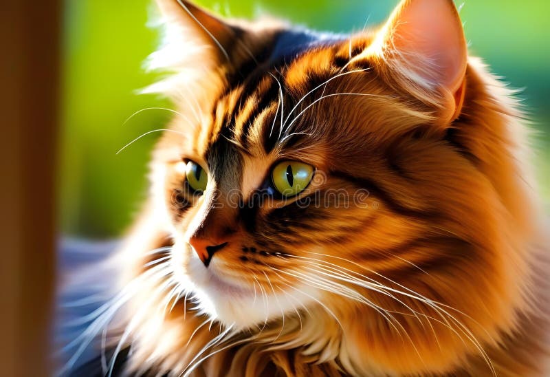 Beautiful Toby Pet Cat Profile Image Stock Illustration - Illustration ...