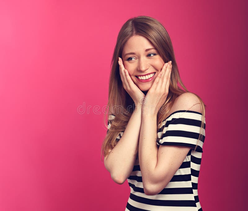 Beautiful Toothy Laughing Smiling Business Woman In Glasses Covering