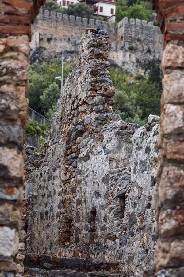 Beautiful Top View of the Long Fortification Wall. Stock Image - Image ...