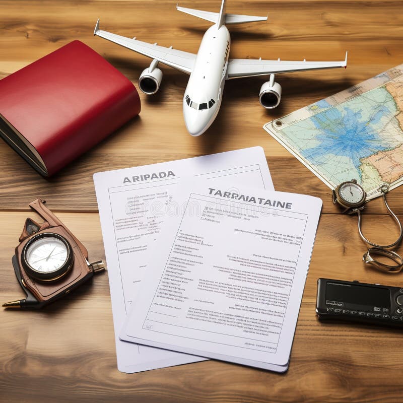 Top View of Travel Insurance Application Form First Class Boarding ...