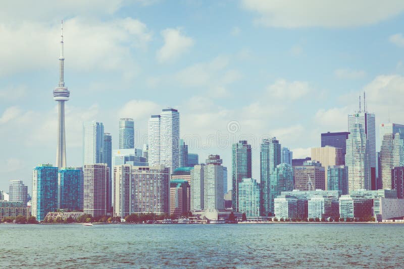 Beautiful Toronto`s Skyline Over Lake. Toronto, Ontario, Canada ...