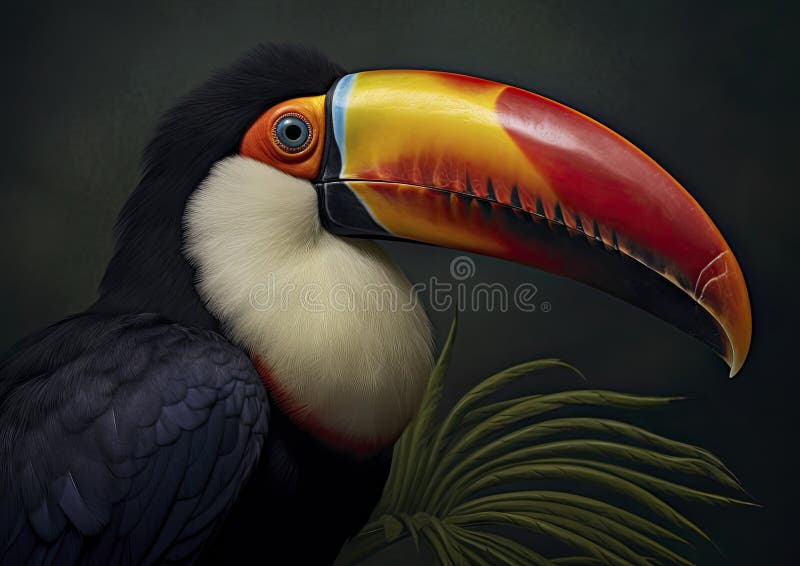 A Beautiful Toucan in Profile Stock Illustration - Illustration of ...