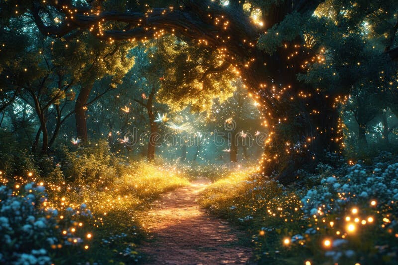 A Beautiful Touch of the Sun S Rays in a Magical Forest, Creating a ...