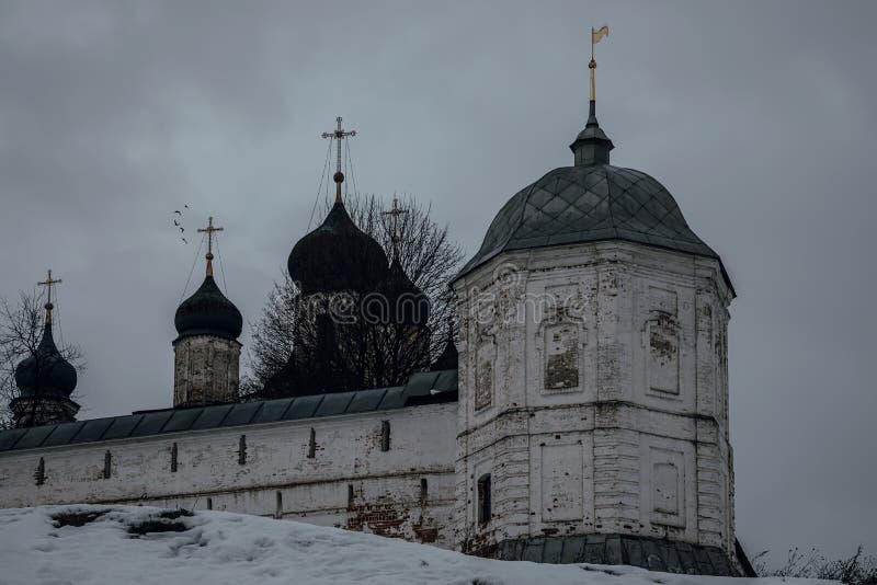 The Ancient Monastery Behind the Fortress Wall. Stock Image - Image of ...