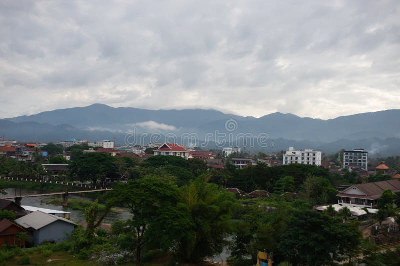 Beautiful Towns and Fresh Nature. Stock Image - Image of roofs ...