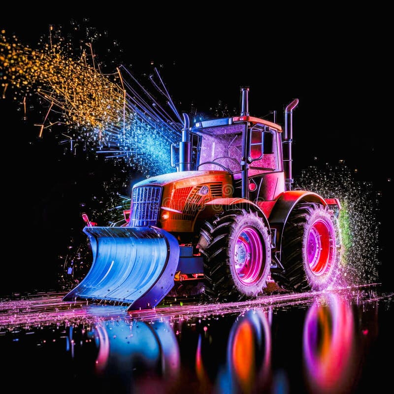 Tractor with Abstract Design. Stock Illustration - Illustration of blue ...